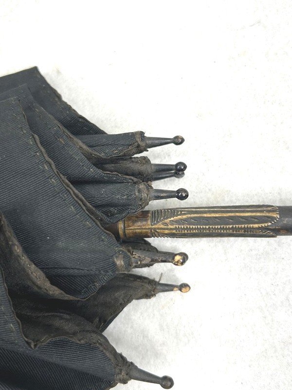 antique parasol rare child size telescoping handle black original 1800s ...