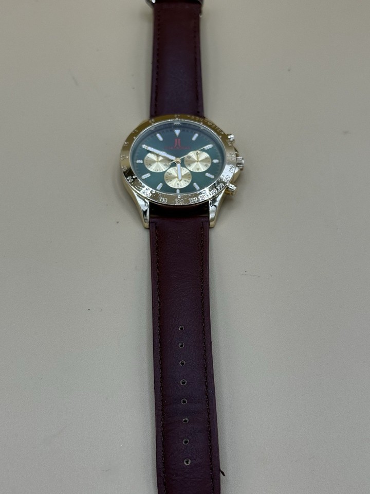 Vintage JJ Jules Jurgensen Yachy Meter Gold Toned Watch Green Face | eBay