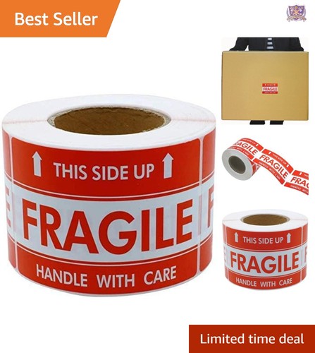 Handle with Care Fragile Stickers 3x2 Inch Adhesive Labels 500 Per Roll ...