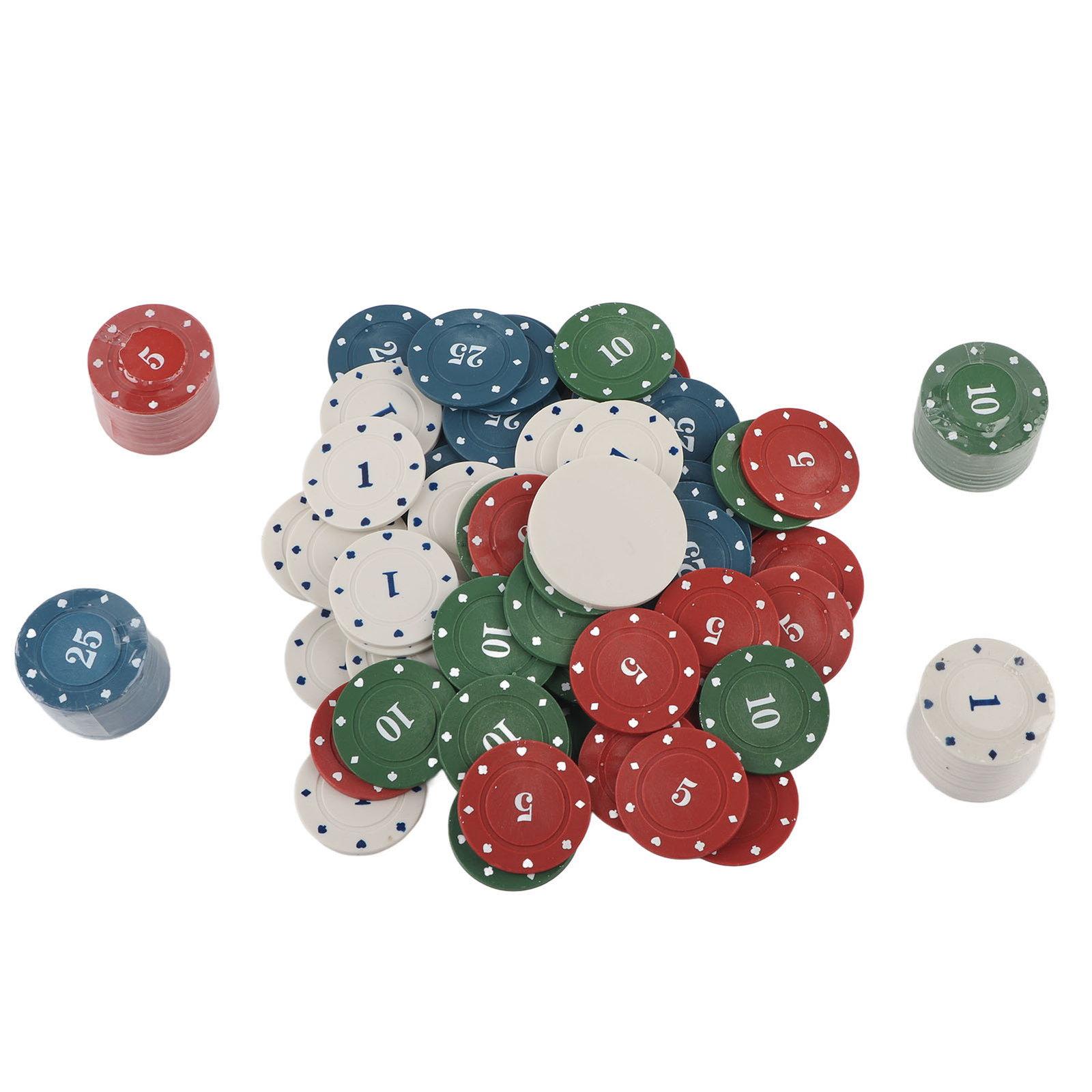 100Pcs Poker Chip Set Iron Numbered Chips With DEALER Card For ...