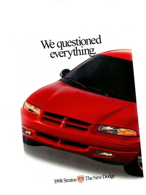 Big 1998 DODGE STRATUS Brochure / Catalog with Color Chart: ES, | eBay