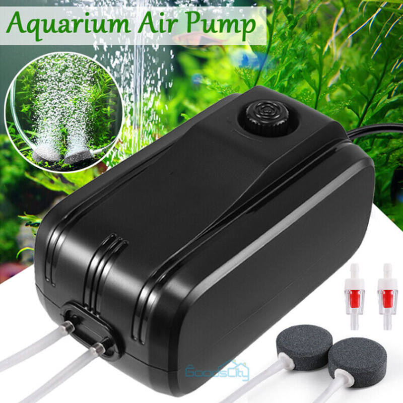 Fish Tank Air Bubble Oxygen Air Pump Stone Aerator Silent For Aquarium ...