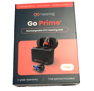 Go Hearing Go Prime Rechargeable OTC pair Hearing Aids with Charging ...