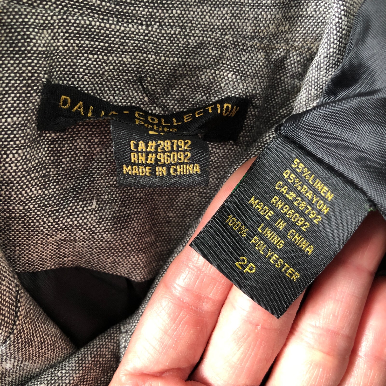 Dalia Collection Womens Size 2 Gray Linen Blend Short Blazer Jacket | eBay