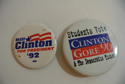 VINTAGE 1992 1996 Presidential Campaign Buttons Pins PRESIDENT BILL ...