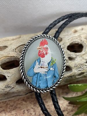 birthday Gift Wine Glass Blue Suit Rooster Chicken Western US Leather ...