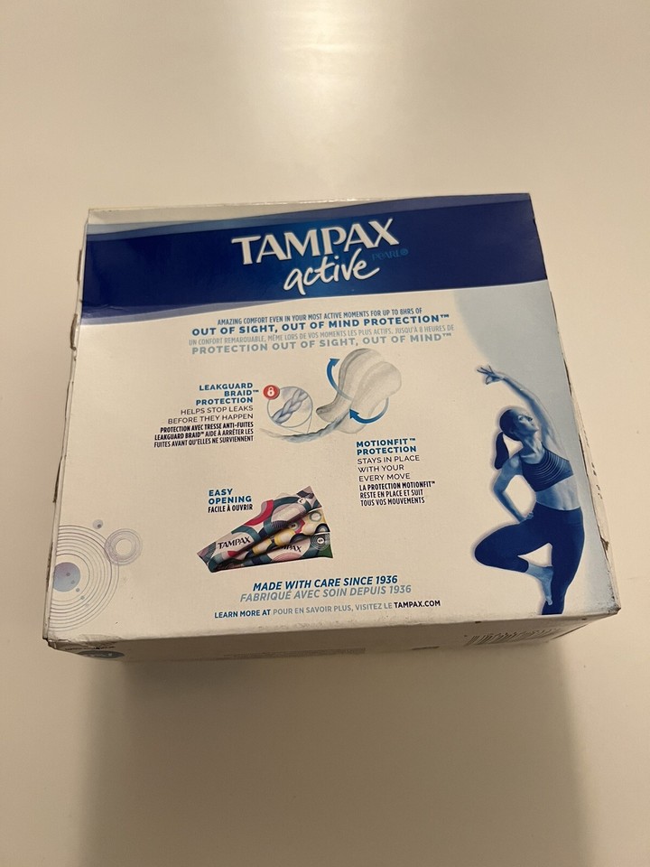 Tampax pearl active duopack 18 regular 16 super 34 count box unscented ...