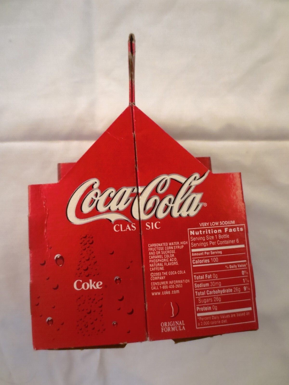 Coca-Cola Classic 6 Pack Carrier Carton 8oz No Refill Bottles ...