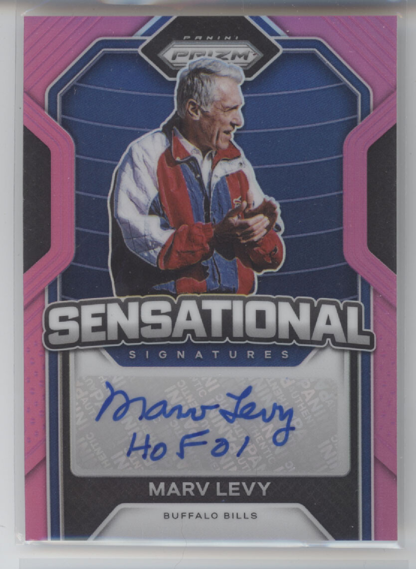 MARV LEVY 2020 PANINI PRIZM SENSATIONAL SIGNATURES PINK AUTO AUTOGRAPH ...
