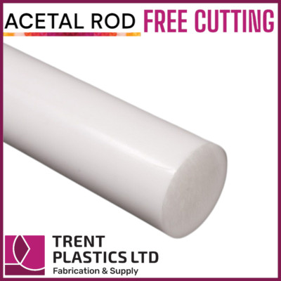 Acetal Rod - NATURAL Cut to Size Plastic Round Bar Delrin Copolymer POM ...