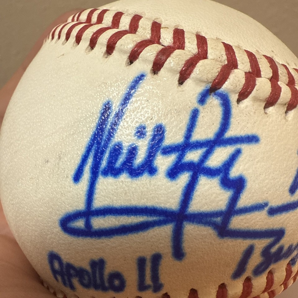 Autographed Signed Neil Armstrong Michael Collins Buzz Aldrin Baseball ...