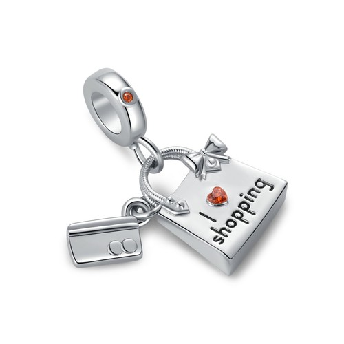 Shopping Bag with Credit Card Charm Compatible with Charms Bracelets ...