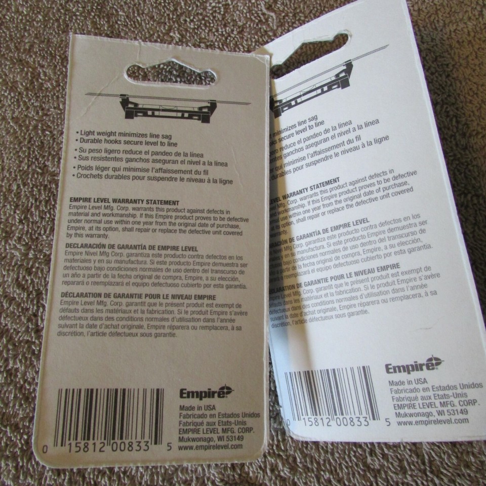 2 Empire Line Levels - Light Weight - #83-3 - New (G 72) | eBay
