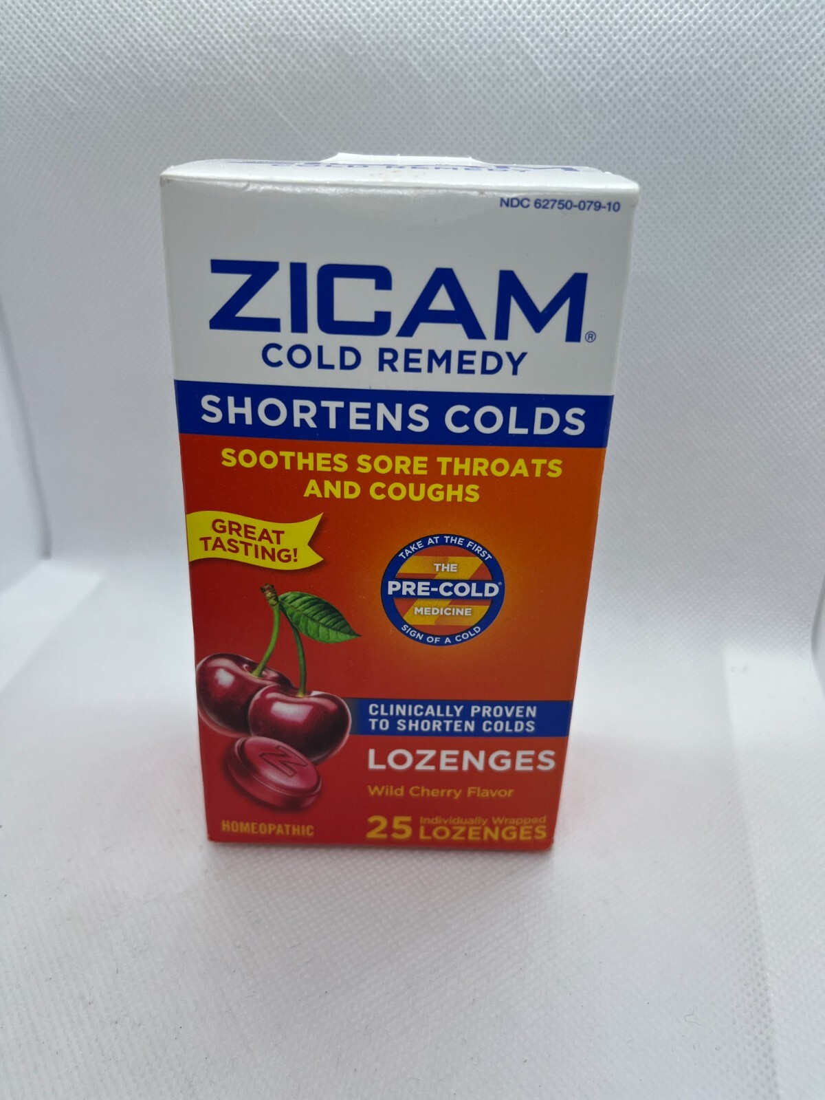 Zicam Cold Remedy Sore Throat & Cough 25 Lozenges Wild Cherry NEW OTHER ...