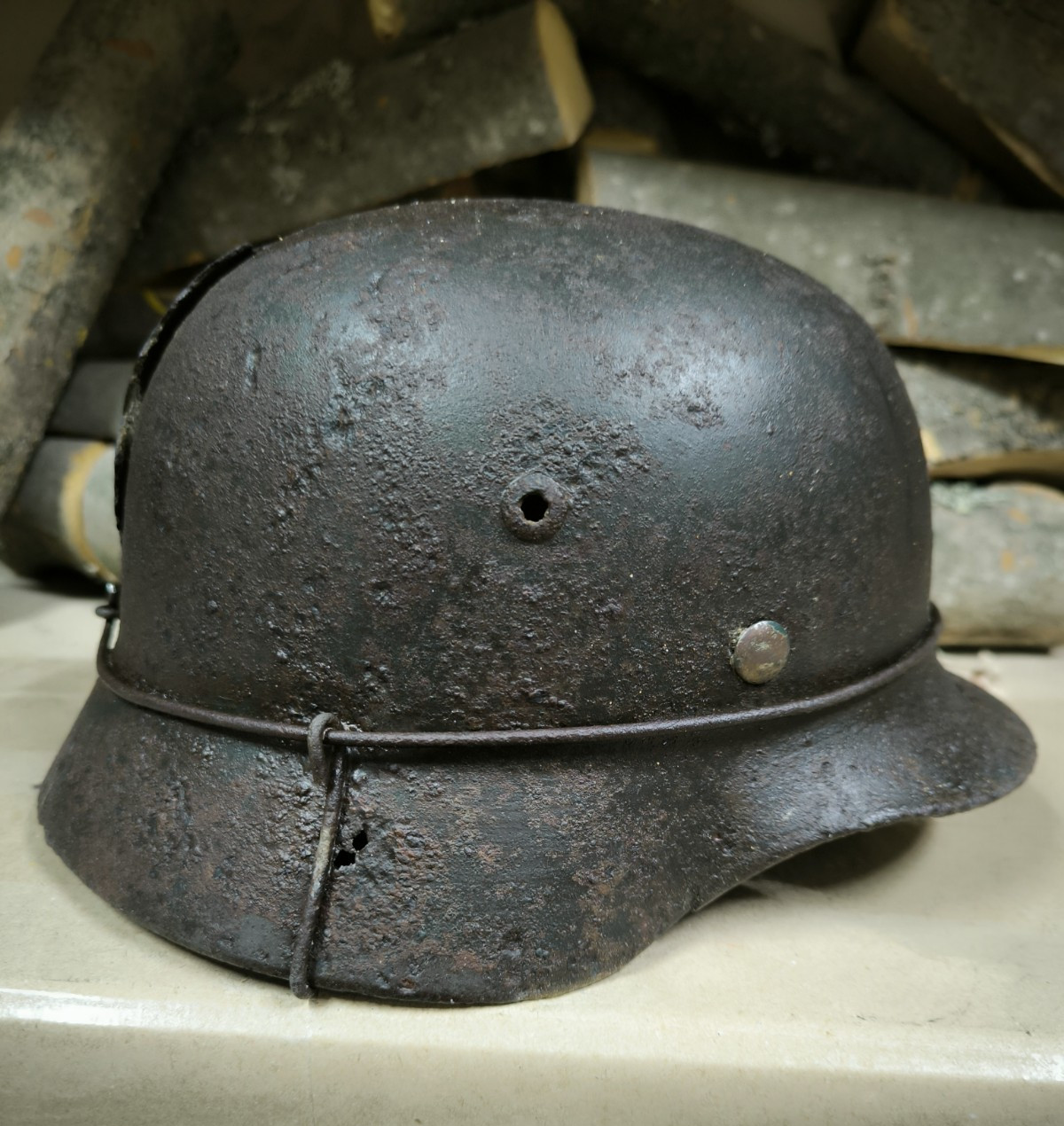 WW2 M40 German Helmet WWII M40 Combat helmet Original Paint Free ...