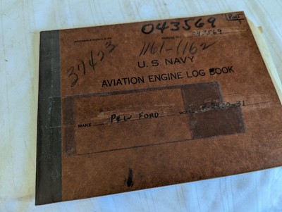 US Navy Aviation Engine Log Book 1952-1956 Serial No 043569 | eBay