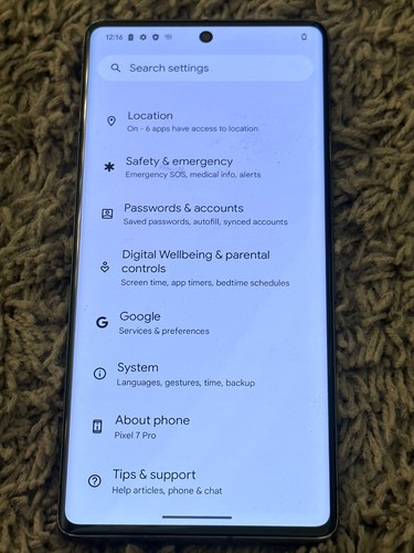 GOOGLE Pixel 7 PRO Cell Phone 128gb Spectrum Obsidian Black Good! | eBay