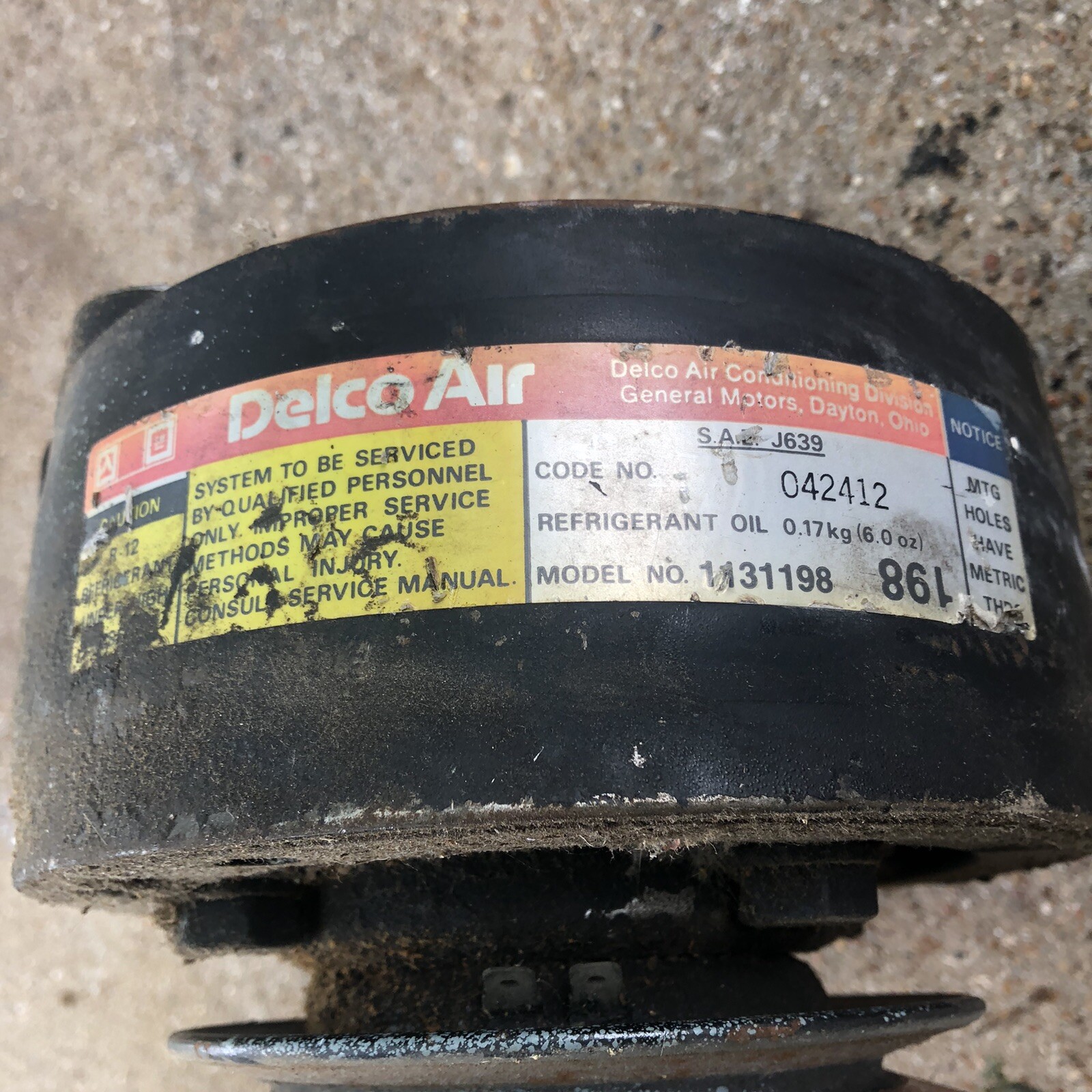 Delco Air 1131198 Compressor System Component Untested Parts As Is ST ...