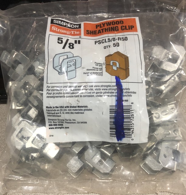 Simpson Strong-tie Plywood Panel Sheathing Clip for sale online | eBay