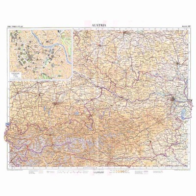 Other - Simple Conic Projection Vintage Map 1956