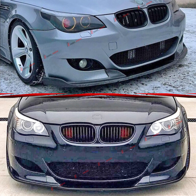 For BMW E60 E61 M5 2006-2010 H Style Glossy Black Front Bumper Splitter ...