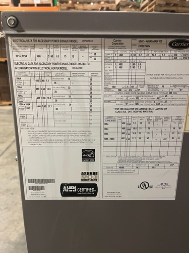 CARRIER HEATING AND AC UNIT 50hc-a05a2a6a0f1c0 4 - TON | eBay