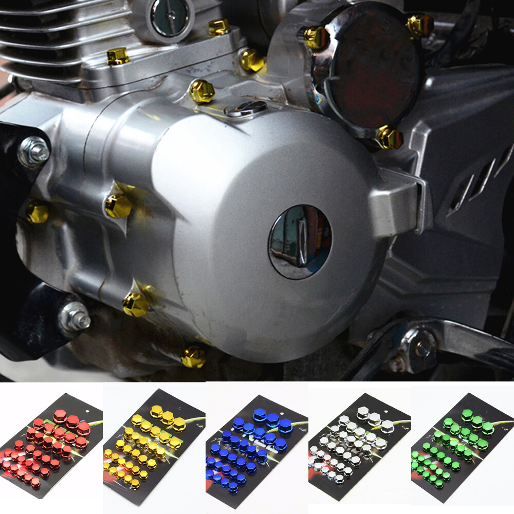 30pcs Motorcycle Screw Nut Bolt Caps Cover For Kawasaki Yamaha Honda ...