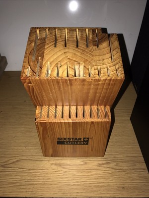 Ronco Showtime Six Star Cutlery 28 Slot Solid Wood Knife Block ...