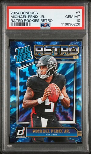 2024 PANINI DONRUSS RATED ROOKIES RETRO #7 MICHAEL PENIX JR. ROOKIE RC ...