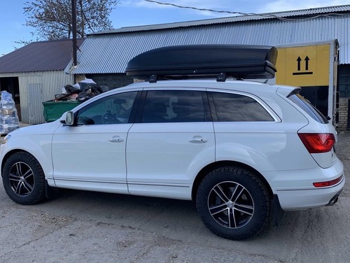 Audi Q7 (4L) 2006-2015 Top Roof Rack Cross Bars Black Flush Rails Pair ...