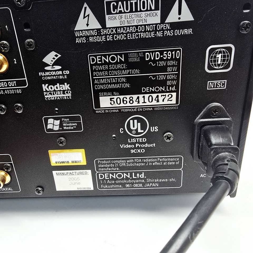 Denon DVD-5910 Audiophile Audio and Video Player 5.1 Analog Output | eBay