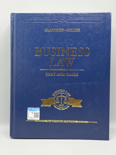 Business Law: Text and Cases (15th edition) Clarkson 9780357129630| eBay