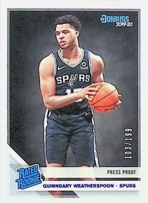 2019-20 Donruss Press Proof Purple San Antonio Spurs Quinndary ...