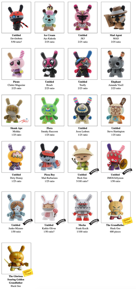 Kidrobot Dunny Series 5 (2008) Complete collection of 21 CHASE Signed ...