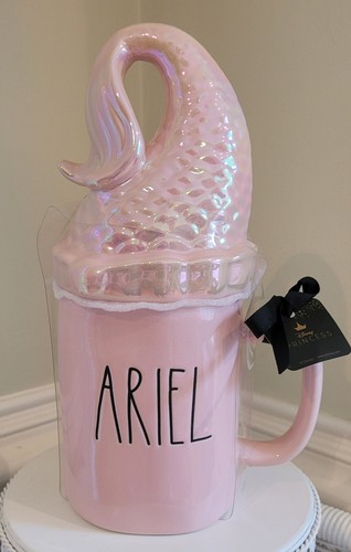 Rae Dunn Disney ARIEL Little Mermaid Tail Topper Mug Iridescent Double ...