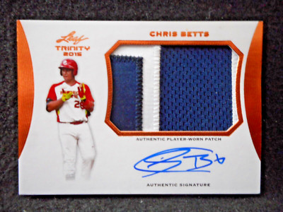 2015 Chris Betts Leaf Trinity AUTO / PATCH.....Tampa Bay Rays / L. A ...