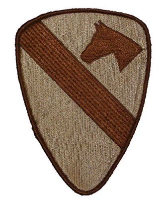 US ARMY FIRST 1ST CAVALRY CAV DIVISION PATCH REGULATION SIZE DESERT TAN ...