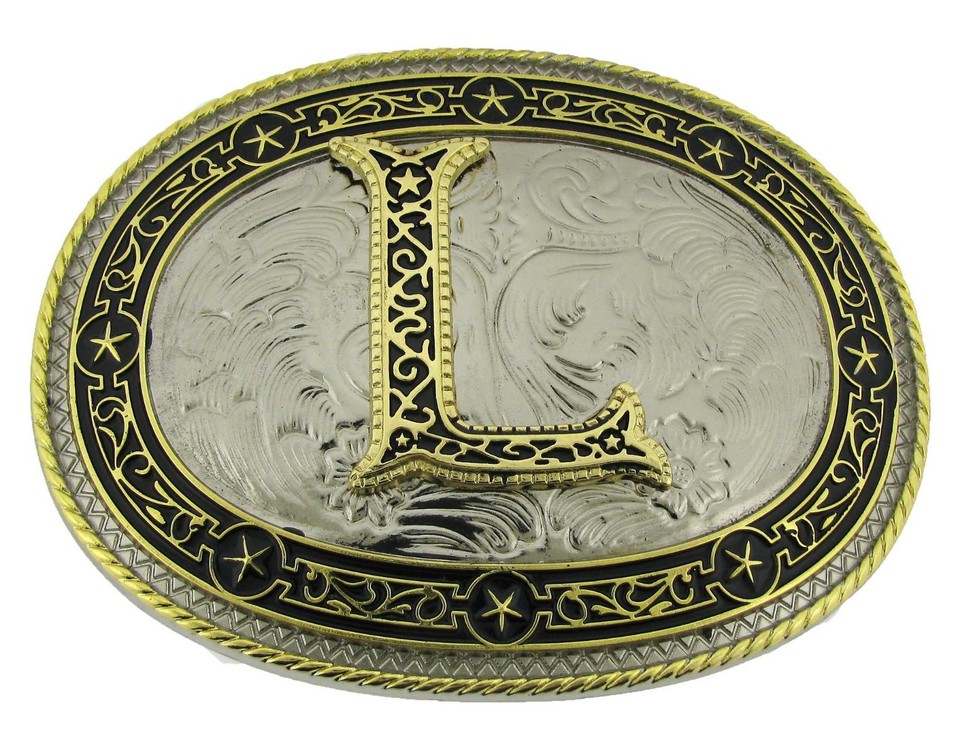 Initial L Letter Belt Buckles Cowgirl Western Cowboy New Men Women ...