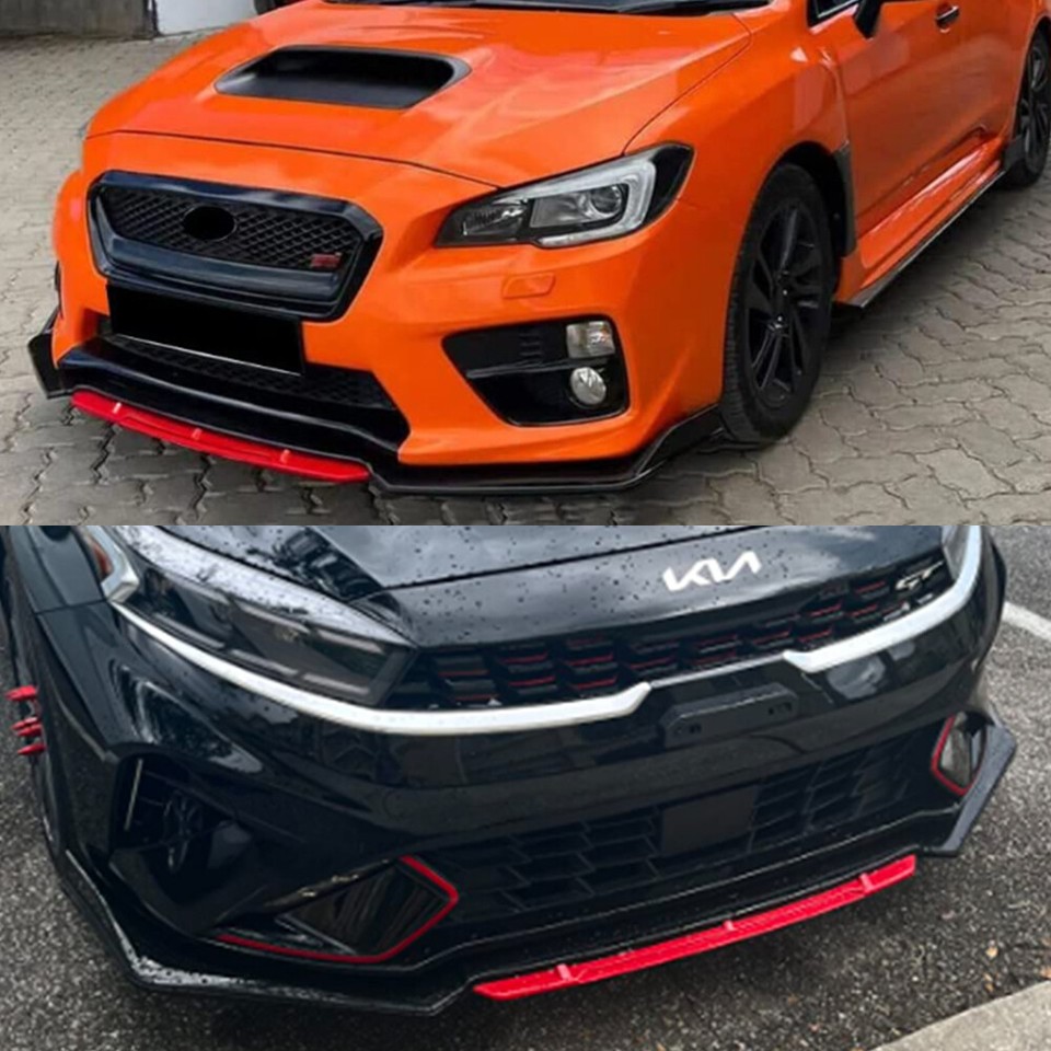 For Chevrolet Spark Front Bumper Lip Spoiler Splitter Body Kit + Strut ...