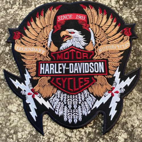 Harley Davidson Large Eagle patch sew&iron on Embroidered patch jacket ...