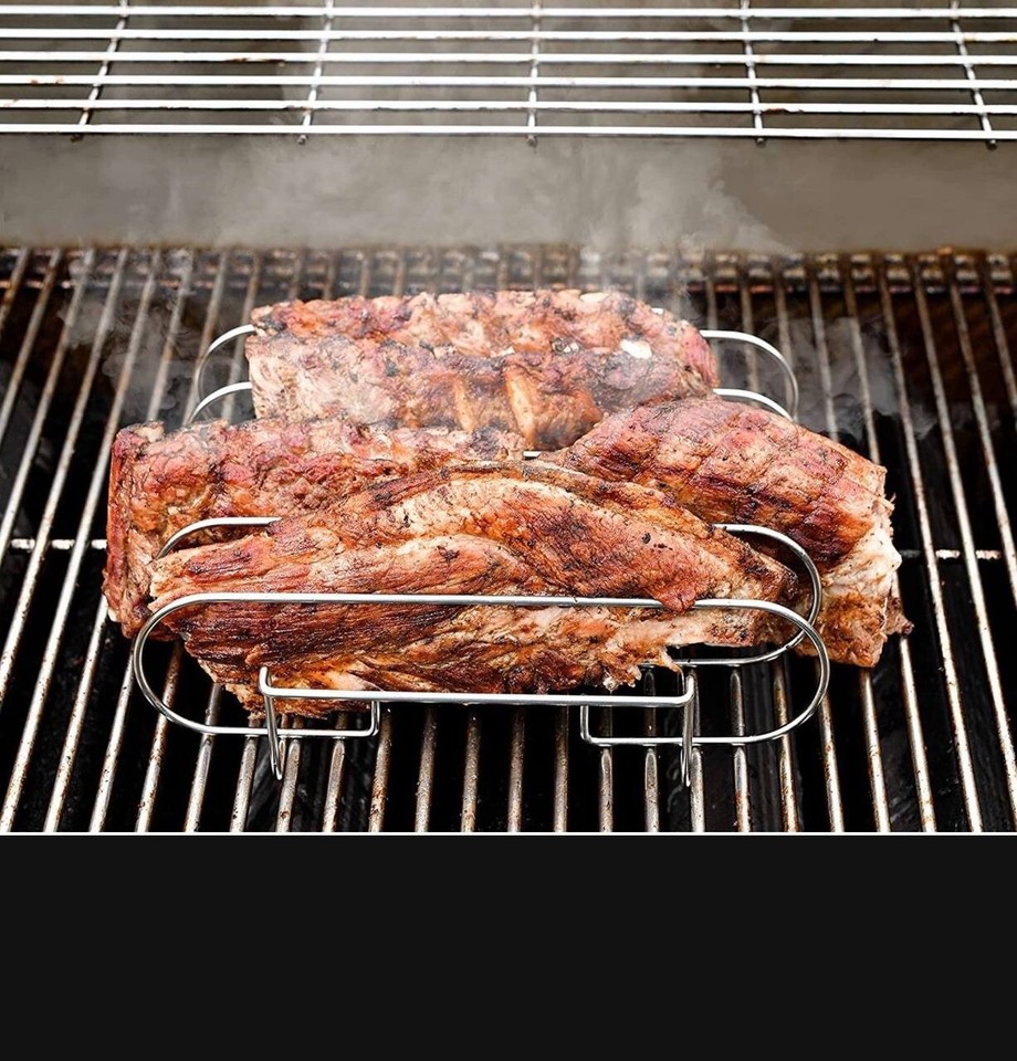 Brand New Stainless Steel BBQ Rib Rack, Holds 6 Racks. Dishwasher Safe ...