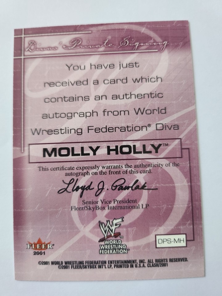 WWF Diva's Private Signing MOLLY HOLLY autograph card Fleer 2001 | eBay