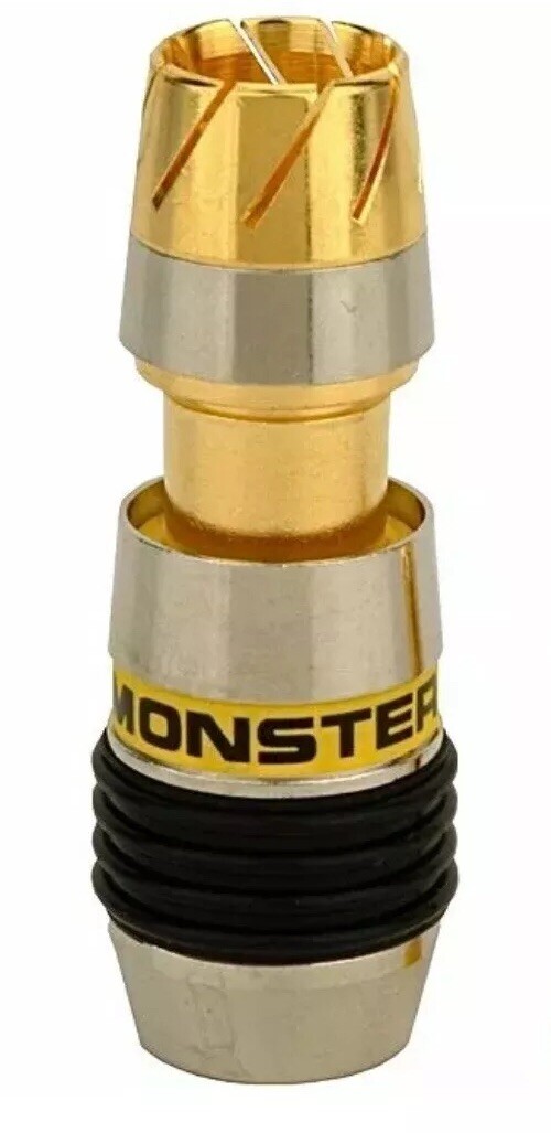 New Monster Cable QUICKLOCK RG6 One piece RCA Connector Blue Pin USA 🇺🇸 ...