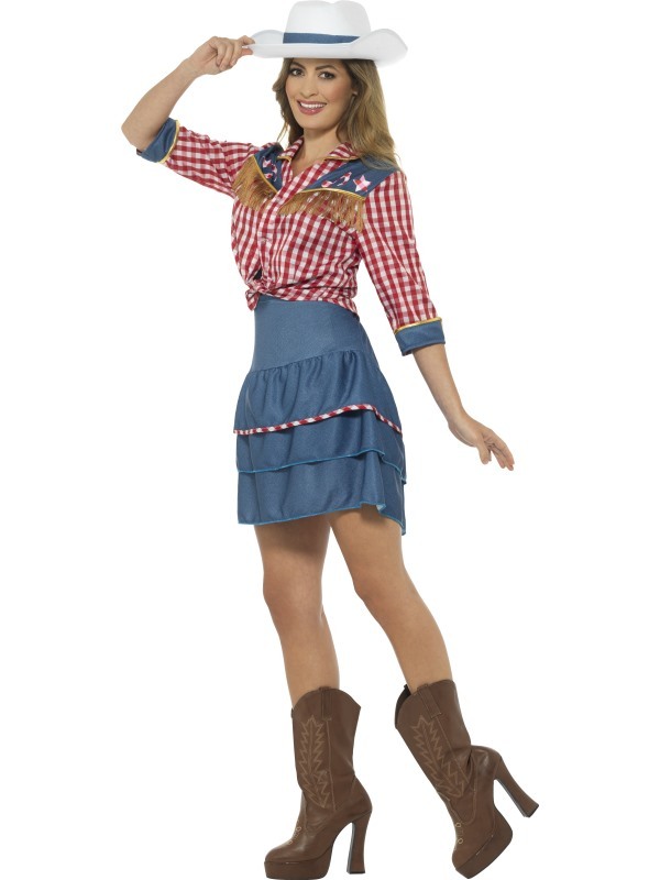 Ladies Rodeo Doll Cowgirl Fancy Dress Costume Cow Girl Outfit by ...