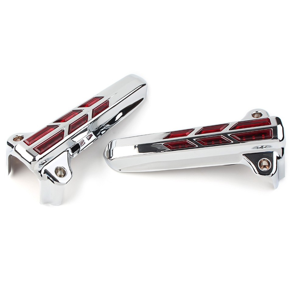 Front Lower Fork Leg Cover LED Light Smoke For Harley FLHT FLHX FLHR ...