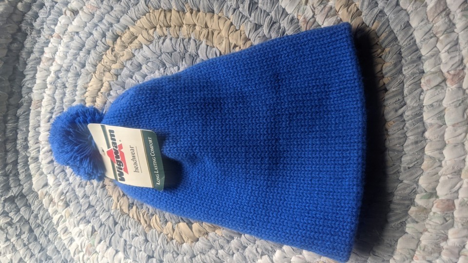 Vtg Wigwam Shaker Hat Royal Blue Adult One Size W/PomAcrylic Made USA ...