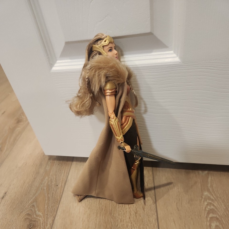 Barbie Wonder Woman Queen Hippolyta Doll with Copper Gold Armor Boots ...