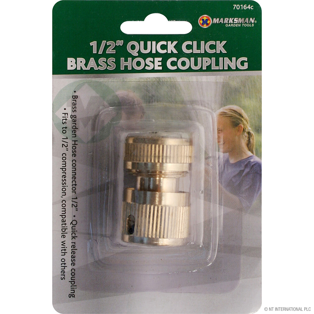 1/2" Brass Quick Click Hose Coupling Connector Adaptor Garden Water ...