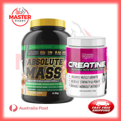 Max's Absolute Mass 2.72Kg + Creatine Monohydrate 400g Stack | eBay ...