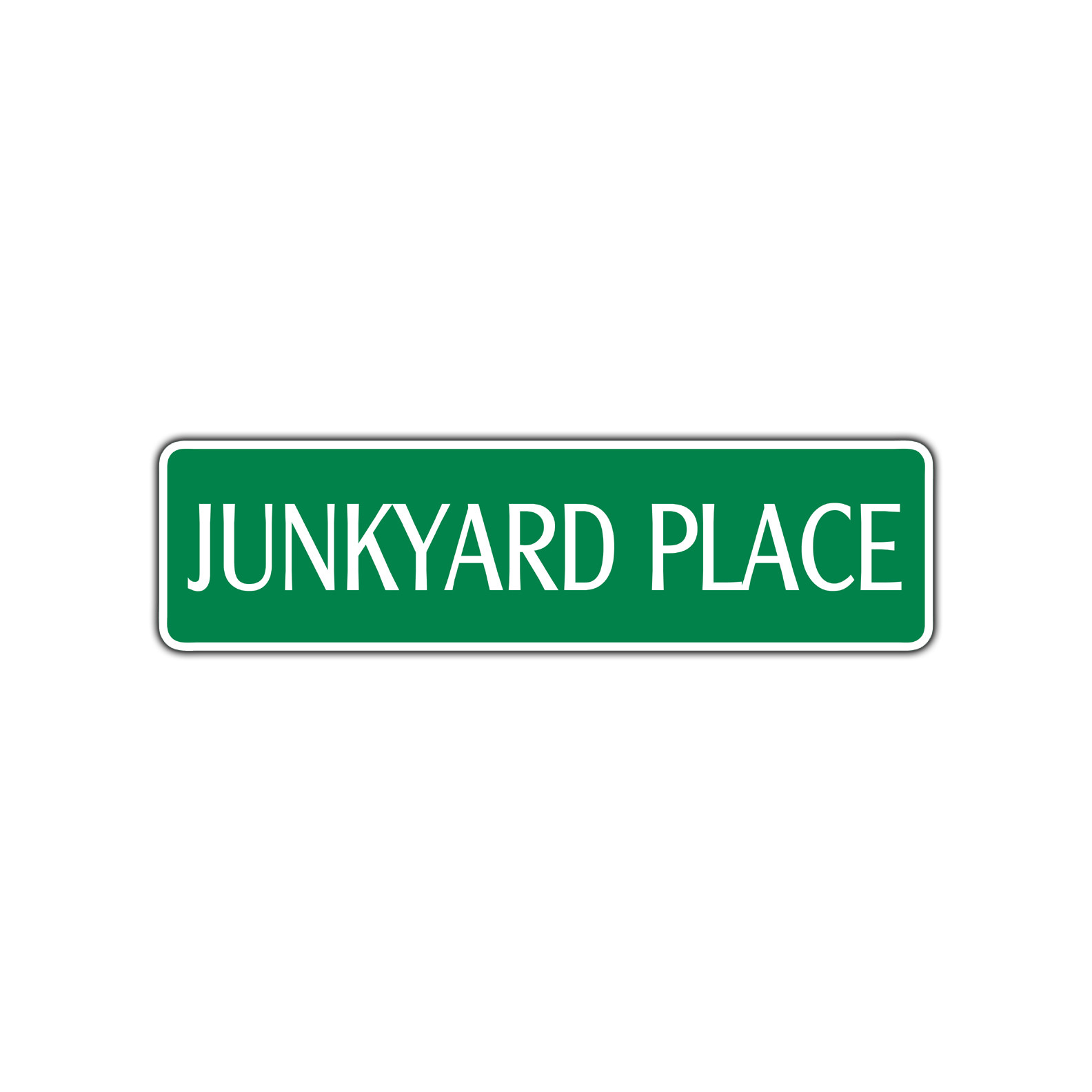 Junkyard Place Street Sign Market Stores Home Junkie Recycle Bin Metal ...
